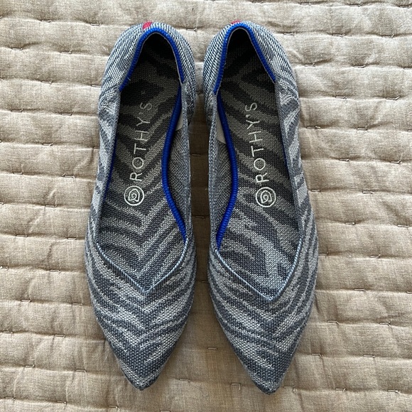 Rothy's | Shoes | Retired Rothys The Point Gray Zebra Luxury Ballet ...